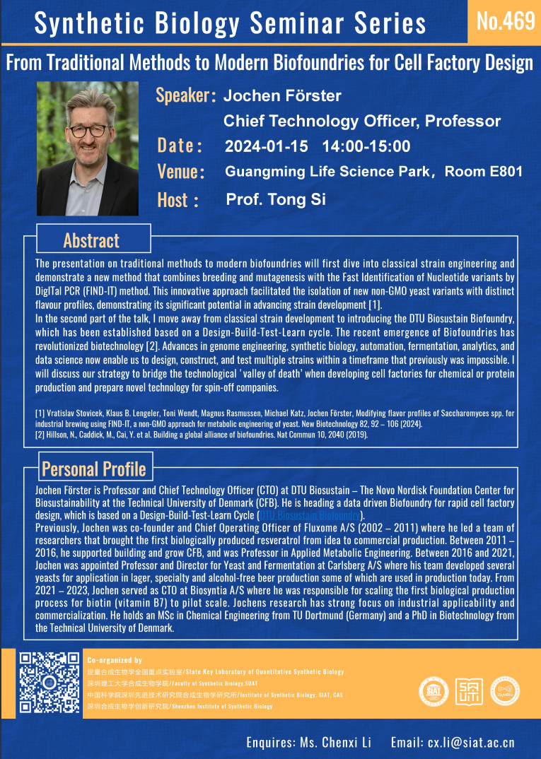 合成所/合成生物学院--学术讲座--From Traditional Methods to Modern Biofoundries for ...